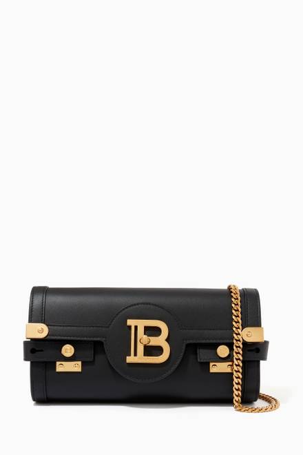 Shop Balmain Black B-Buzz 23 Clutch Bag in Leather for Women | Ounass UAE