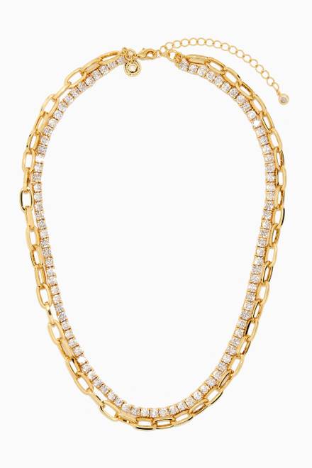 Shop CZ by Kenneth Jay Lane Gold Pave CZ Chain Necklace for Women ...